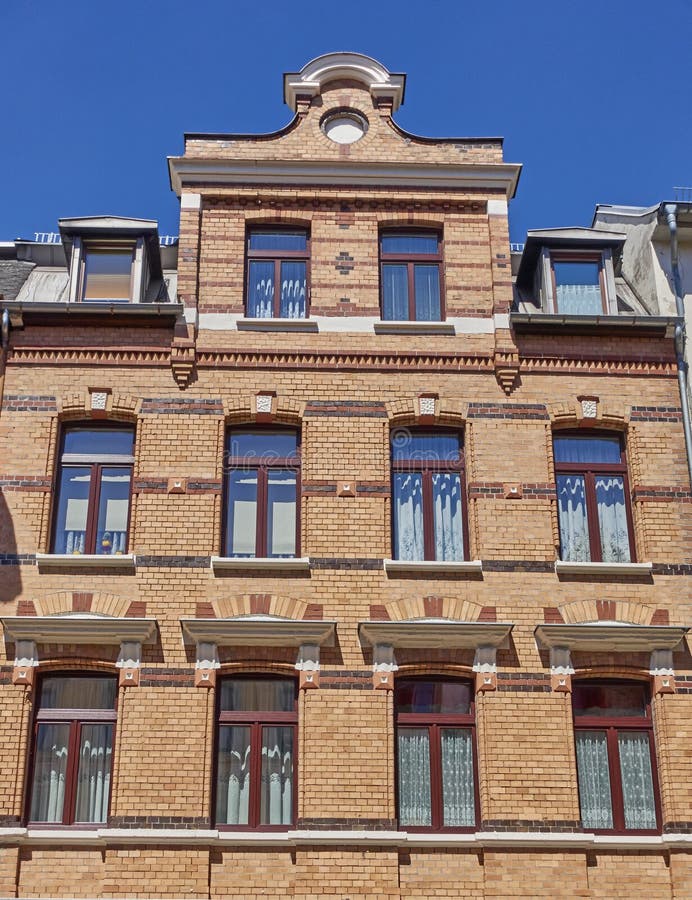 House Brick Wall Facade, Germany Stock Image - Image of street, brick ...