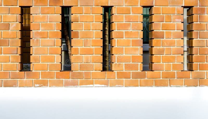 House Brick Wall with Space between Posts Stock Photo - Image of bricks ...