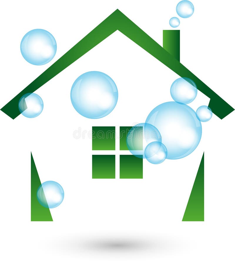 House and Bubbles, House Cleaning and Professional Logo Stock Vector ...