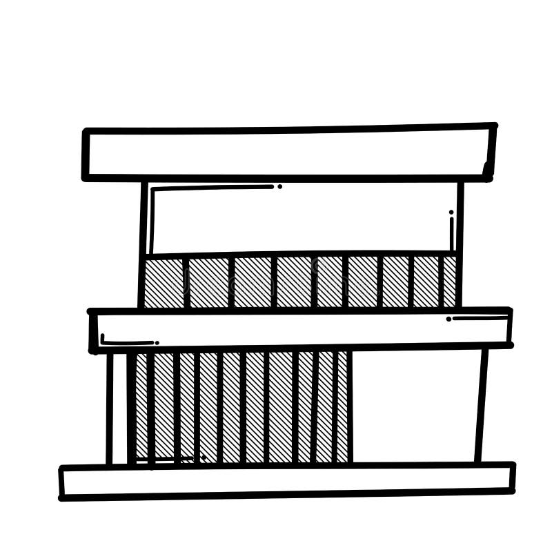 House Building Doodle Vector Icon. Drawing Sketch Illustration Hand ...