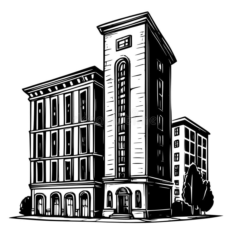 House Building Facade Illustration Graphic Design Stock Illustration ...