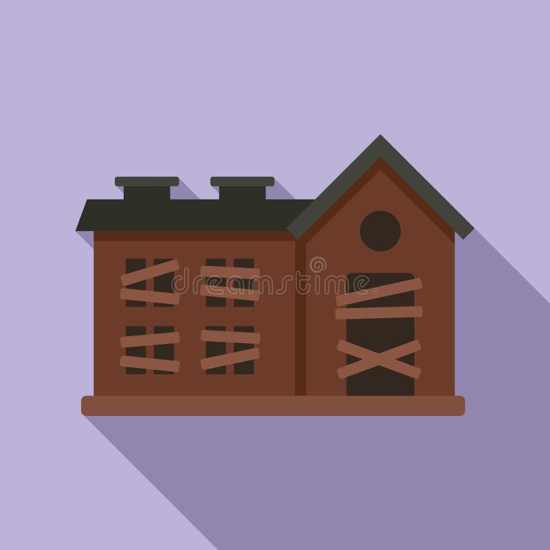 House Building Icon Flat Vector. Spooky Night Stock Vector ...