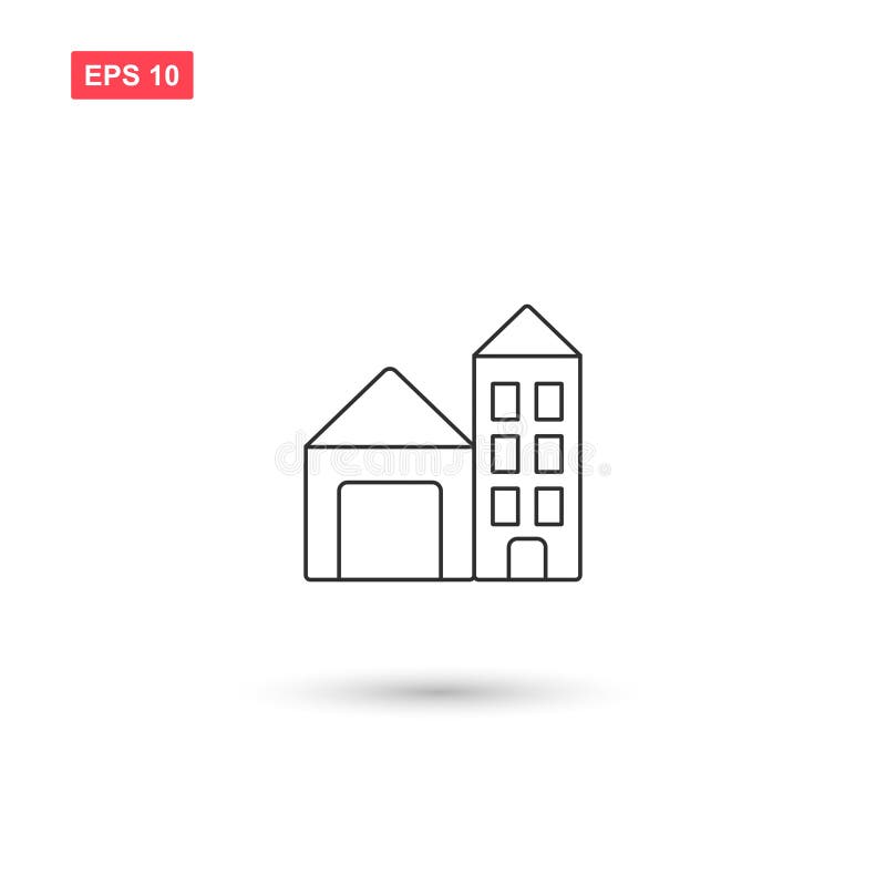 House Building Icon Vector Design Isolated Stock Vector - Illustration ...