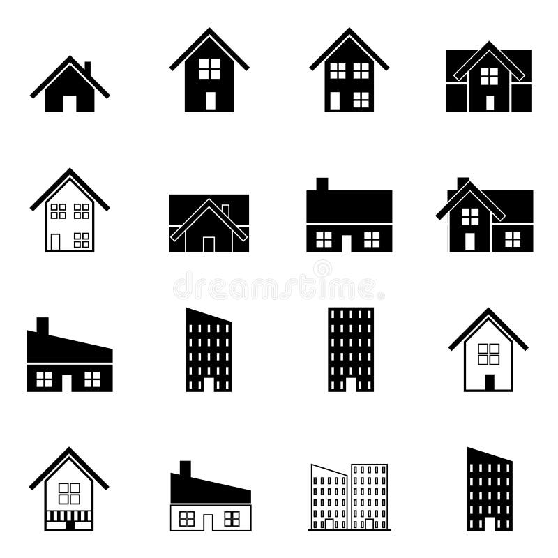 House and Building Icons Set Vector Illustration Stock Vector ...
