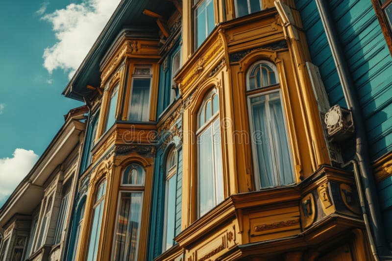 Generative Ai, House Building with Old Windows with Ancient Italian ...