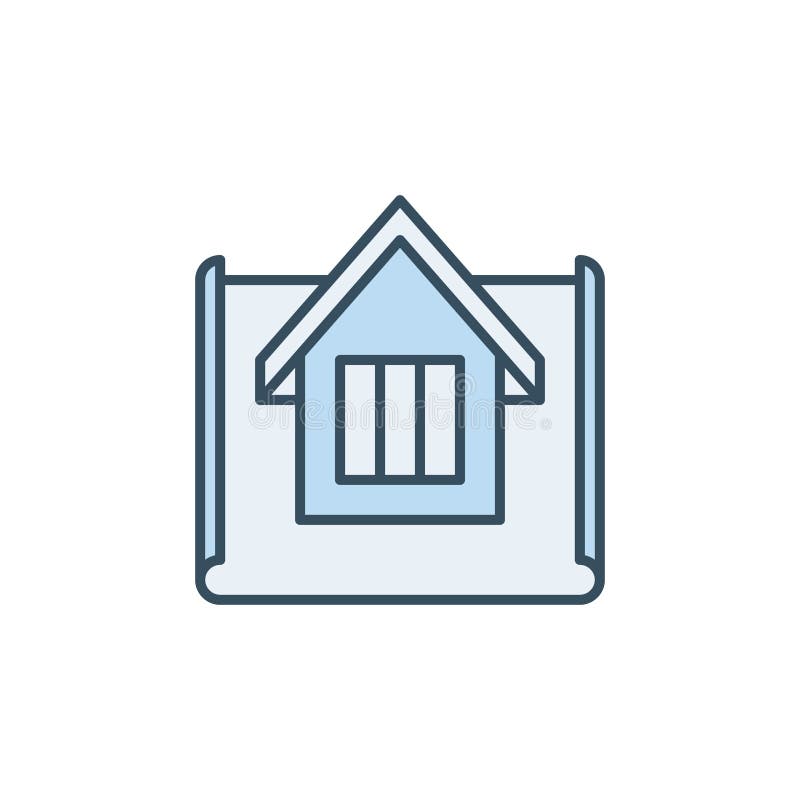 House Building on Paper Vector Blue Icon Stock Vector - Illustration of ...