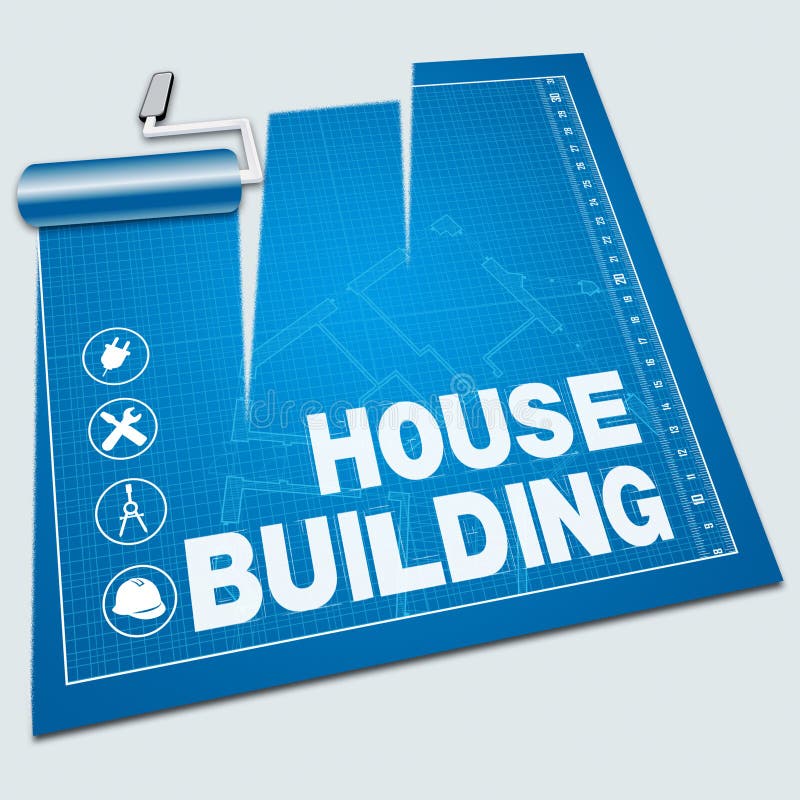 House Building Shows Home Construction 3d Illustration Stock ...