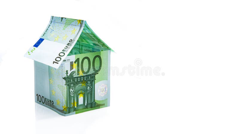 House Built of Banknotes Isolated Stock Image - Image of building ...