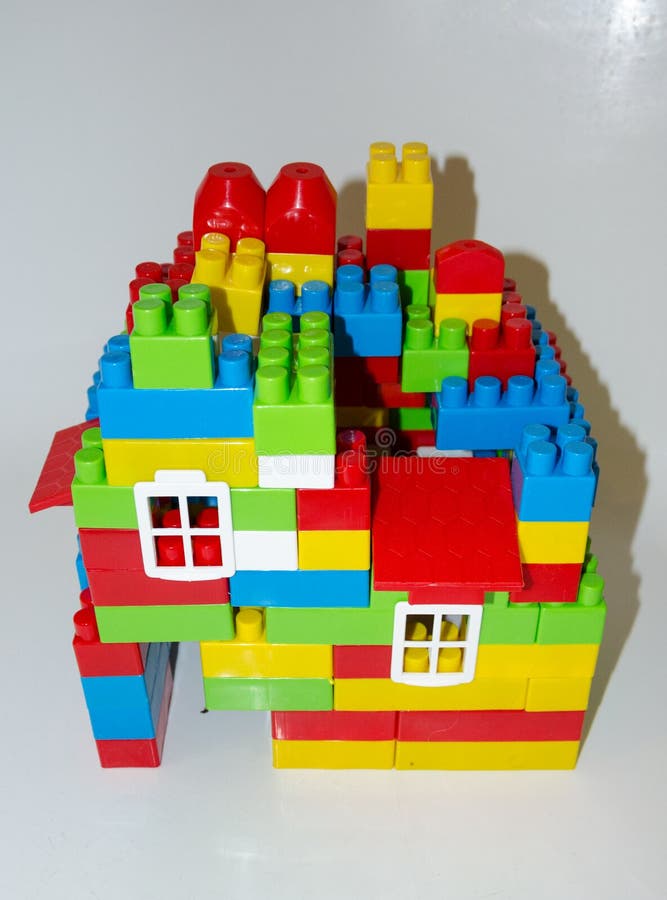 A house built with blocks stock image. Image of children - 83344599