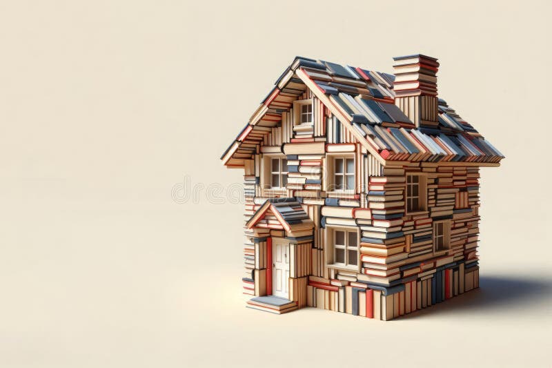 A House Built of Books. Space for Text. Stock Photo - Image of ...