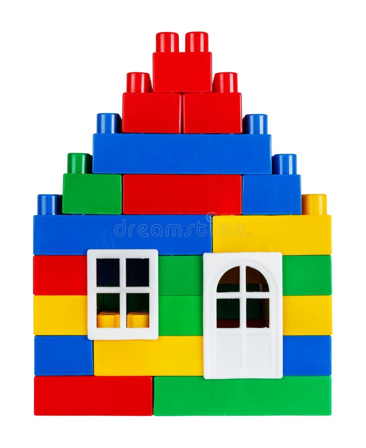 House Built of Multi Colored Toy Blocks Stock Image - Image of blue ...