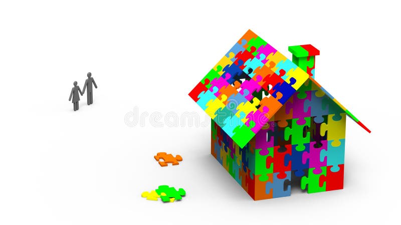 Maze Real Estate Home Puzzle Solution To House Key Stock Vector - Illustration of symbol, seek ...