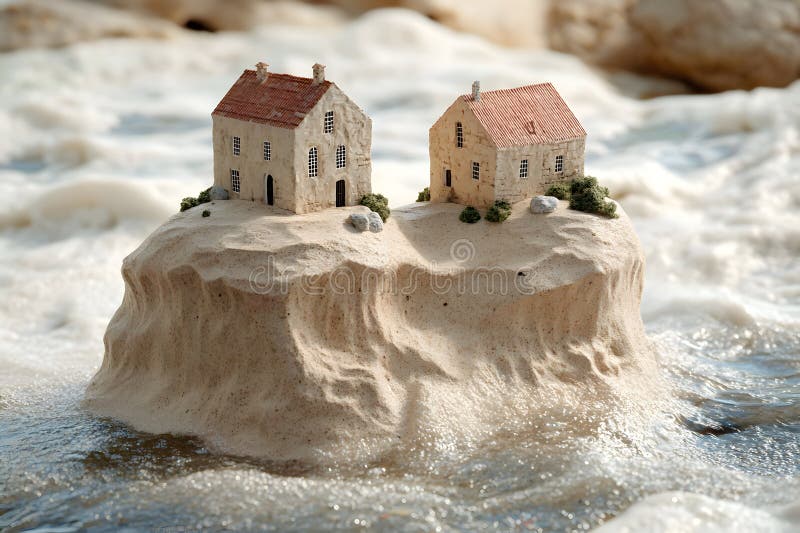 House Built on Rock and Sand Stock Image - Image of foundation, belief ...