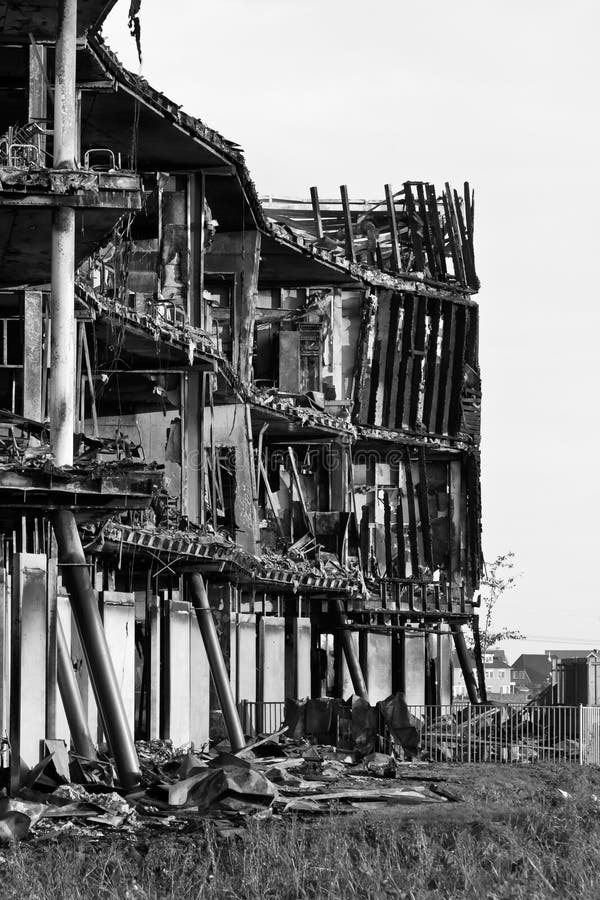 House burned out by fire stock image. Image of insurance - 21006689