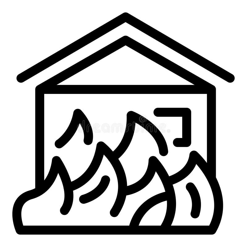House Burning in Fire with Flames Engulfing Building Stock Illustration ...