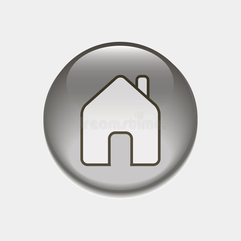 Glossy button - house stock vector. Illustration of element - 10057838