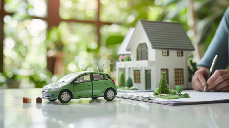 The House and the Car.AI Generated Image Stock Image - Image of ...