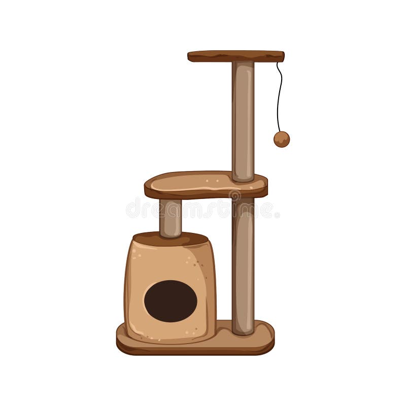 House Cat Tree Cartoon Illustration Stock Illustration - Illustration ...
