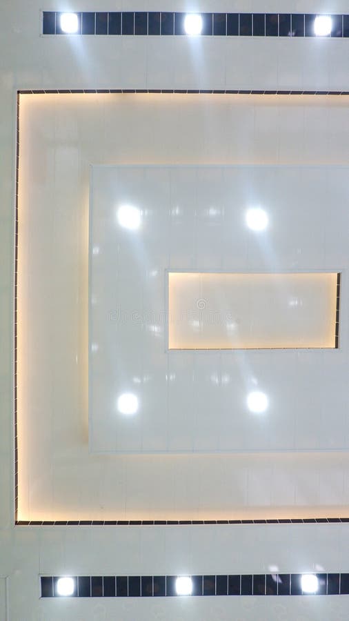 House Ceiling with PVC and Bright Lights Stock Photo - Image of indoor ...