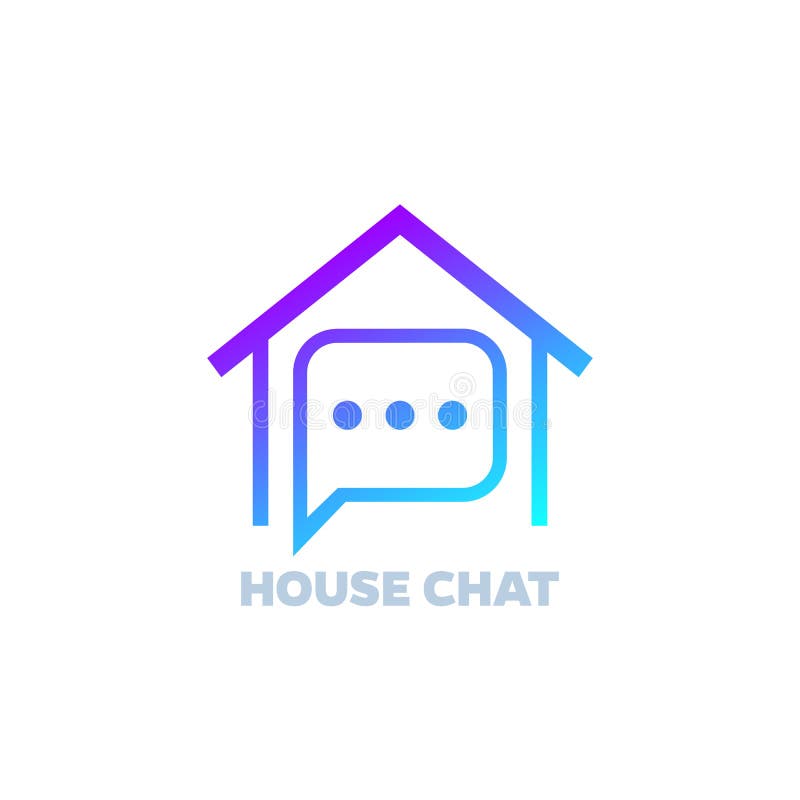 House Chat Logo, Vector Design Stock Vector - Illustration of property ...