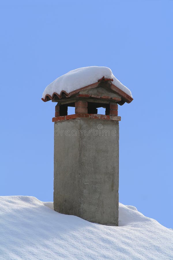 House chimney with snow stock image. Image of lifestyle - 7962573