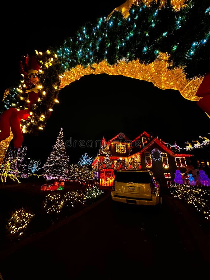 House with Christmas Lights Editorial Photography - Image of christmas ...