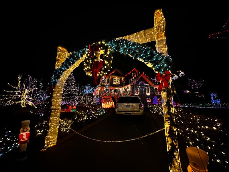 House with Christmas Lights Editorial Image - Image of calendar ...