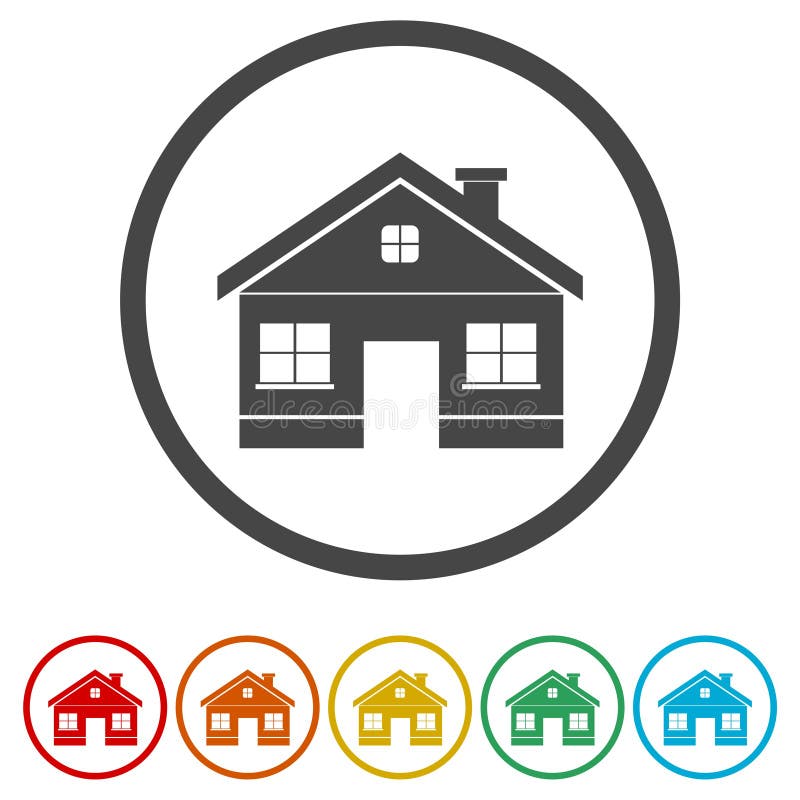House circle icon. stock vector. Illustration of identity - 129992613