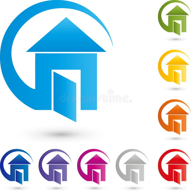 House and Circle, Real Estate and House Logo Stock Vector ...