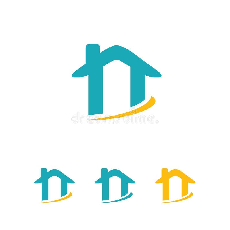 Creative House Logo or Icon with Swoosh Stock Vector - Illustration of ...