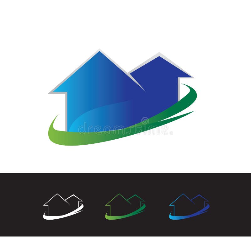 Creative Two House Logo or Icon Stock Vector - Illustration of estate ...