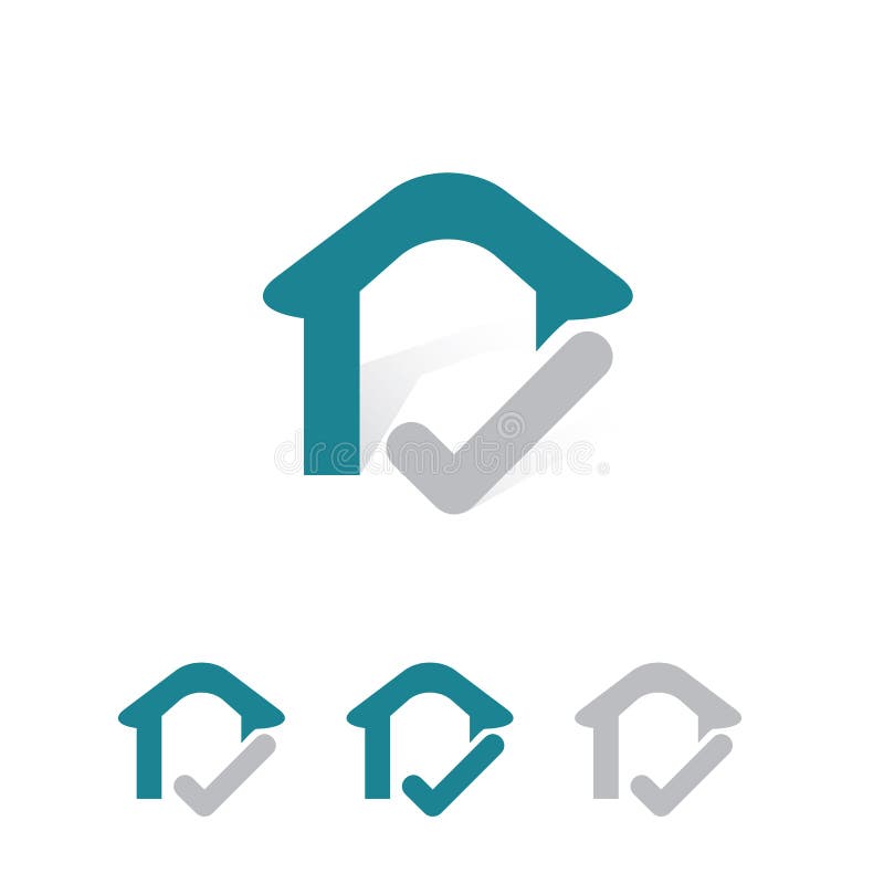 Simple and Minimal House Logo with Check Mark Stock Vector ...