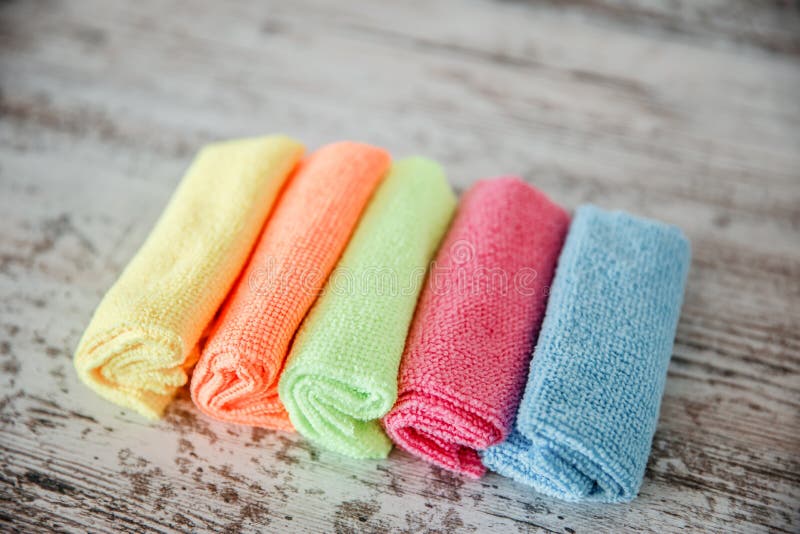 House Cleaning Products. Lots of Copy Space Around Objects Stock Photo ...