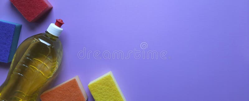 House Cleaning Service Concept. Top View. Panoramic Web Banner and ...