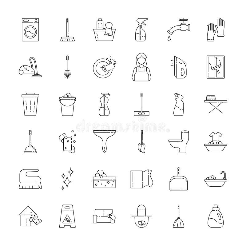Cleaning House Line Art Stock Illustrations – 4,158 Cleaning House Line ...