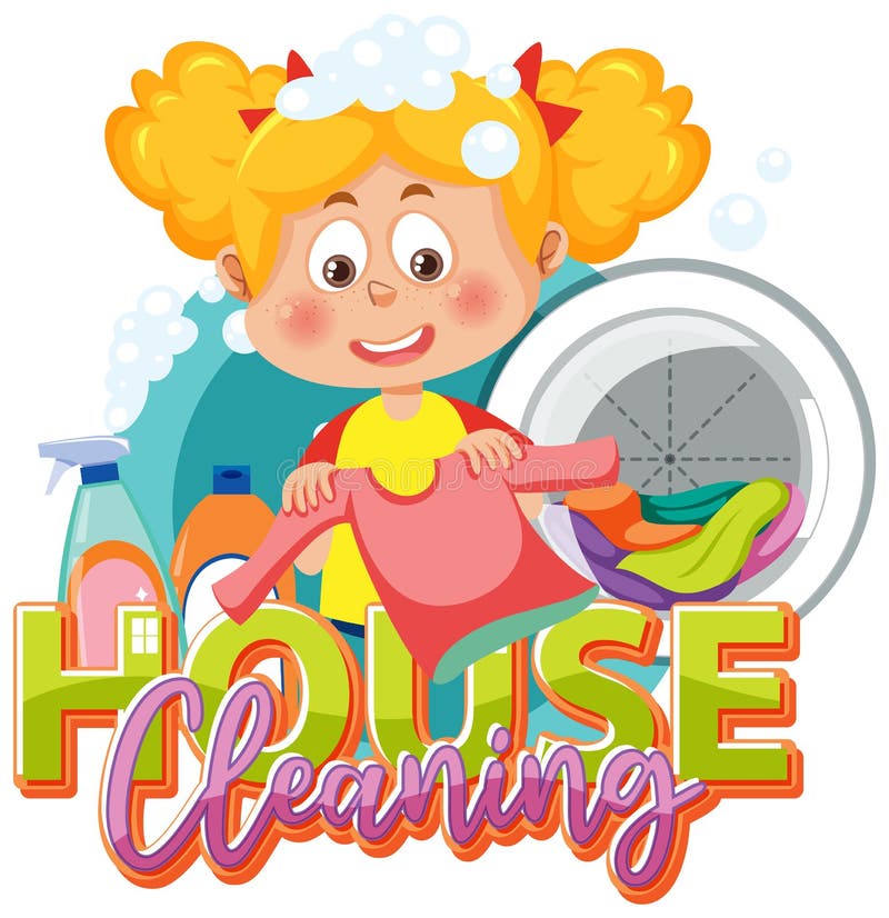 House Cleaning Text for Banner or Poster Design Stock Vector ...