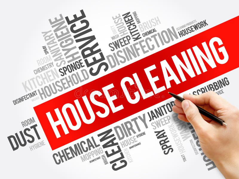House Cleaning Word Cloud Collage Stock Foto - Image of vuil ...
