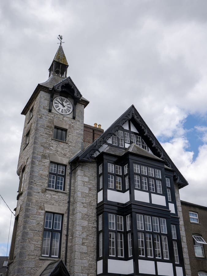 House with a Clock Tower, Irish Architecture Stock Photo - Image of ...