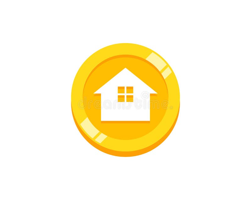 House Coin Logo Icon Design Stock Vector - Illustration of finance ...