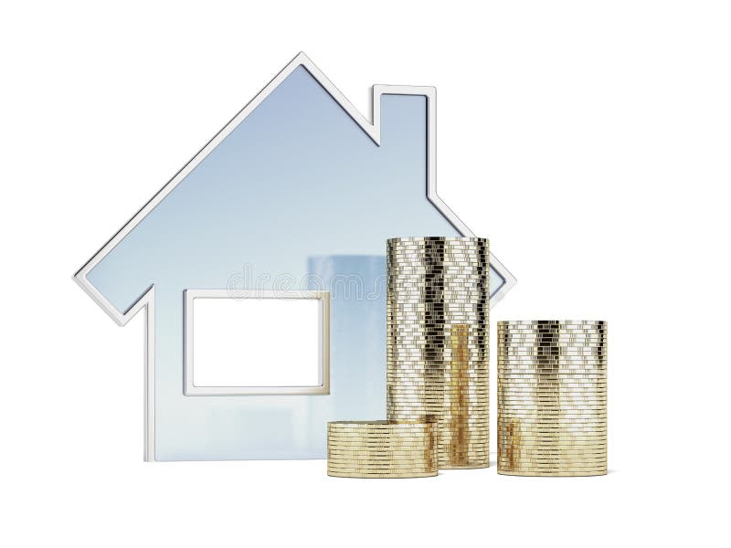 House and coins stock illustration. Illustration of mortgage - 34406962
