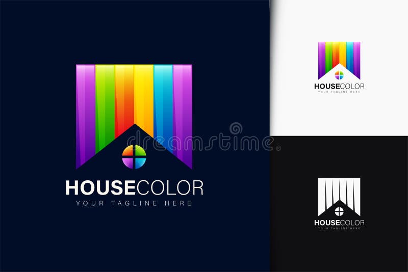 House Color Logo Design with Gradient Stock Vector - Illustration of ...