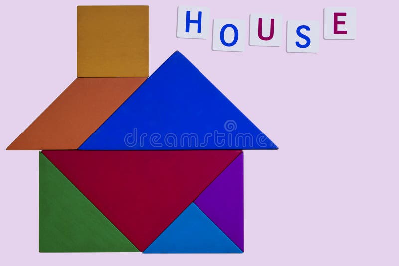 House - Combined Shape To Make an Object Stock Photo - Image of color ...