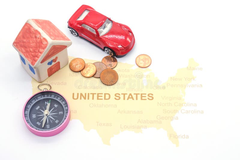 House on a American Map. Business House Concept Stock Image - Image of ...