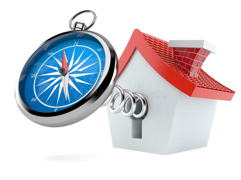 House with compass stock illustration. Illustration of isolated - 106099167