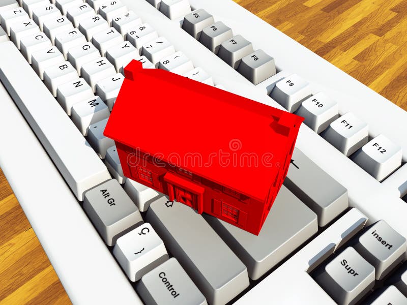 House on computer keyboard stock illustration. Illustration of ...
