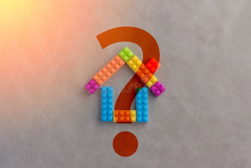 House Concept with Plastic Blocks Toy and Question Mark. Jpg Stock ...