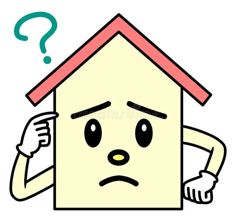 A House Character with a Question Mark Stock Image - Illustration of ...