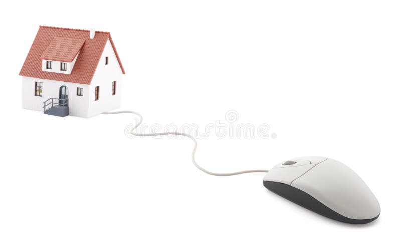 House Connected To Computer Mouse Stock Photo - Image of concept ...