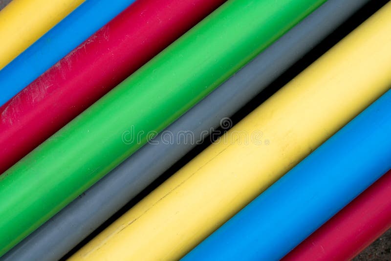 House Connection Pipes in Five Different Colors Stock Photo - Image of ...