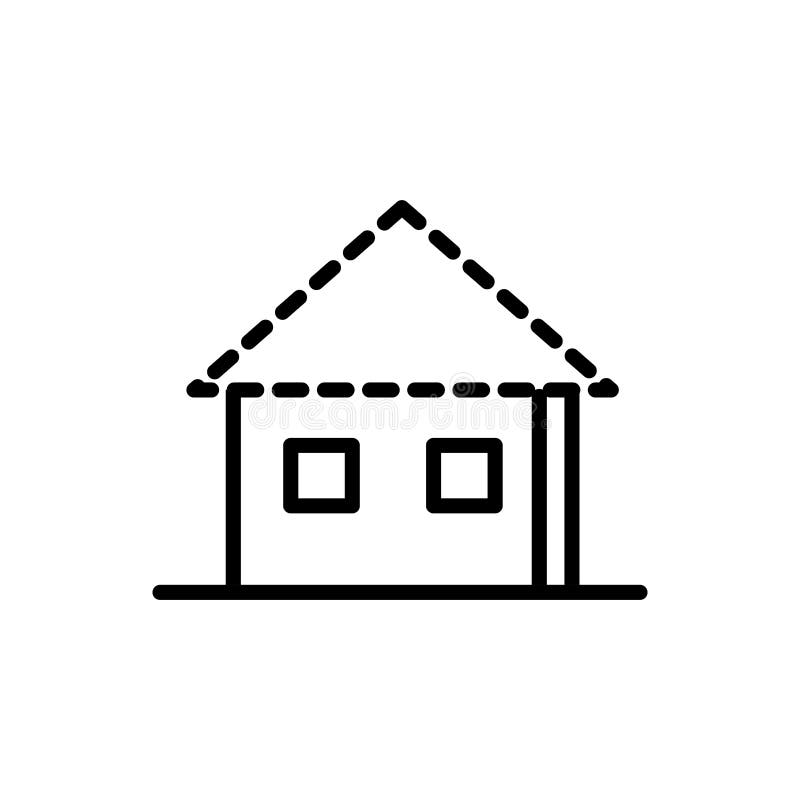 House Construction Architecture Icon Line Style Stock Vector ...